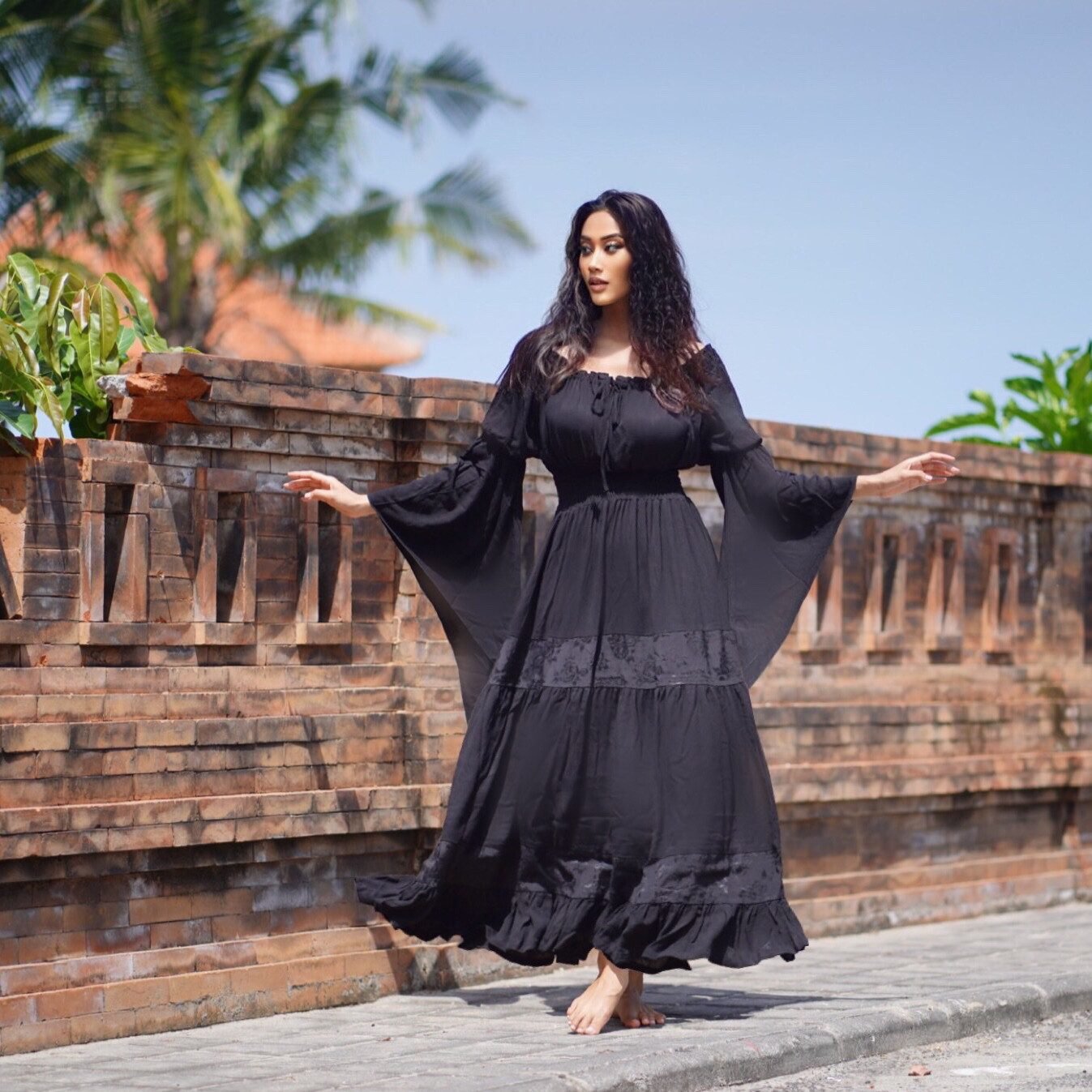 Cottagecore Dress, Boho Maxi Dress, Costume, Renaissance, Cottagegoth ...