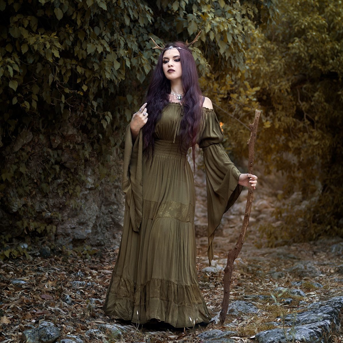 Cottagecore Dress, Boho Maxi Dress, Costume, Renaissance, Cottagegoth ...