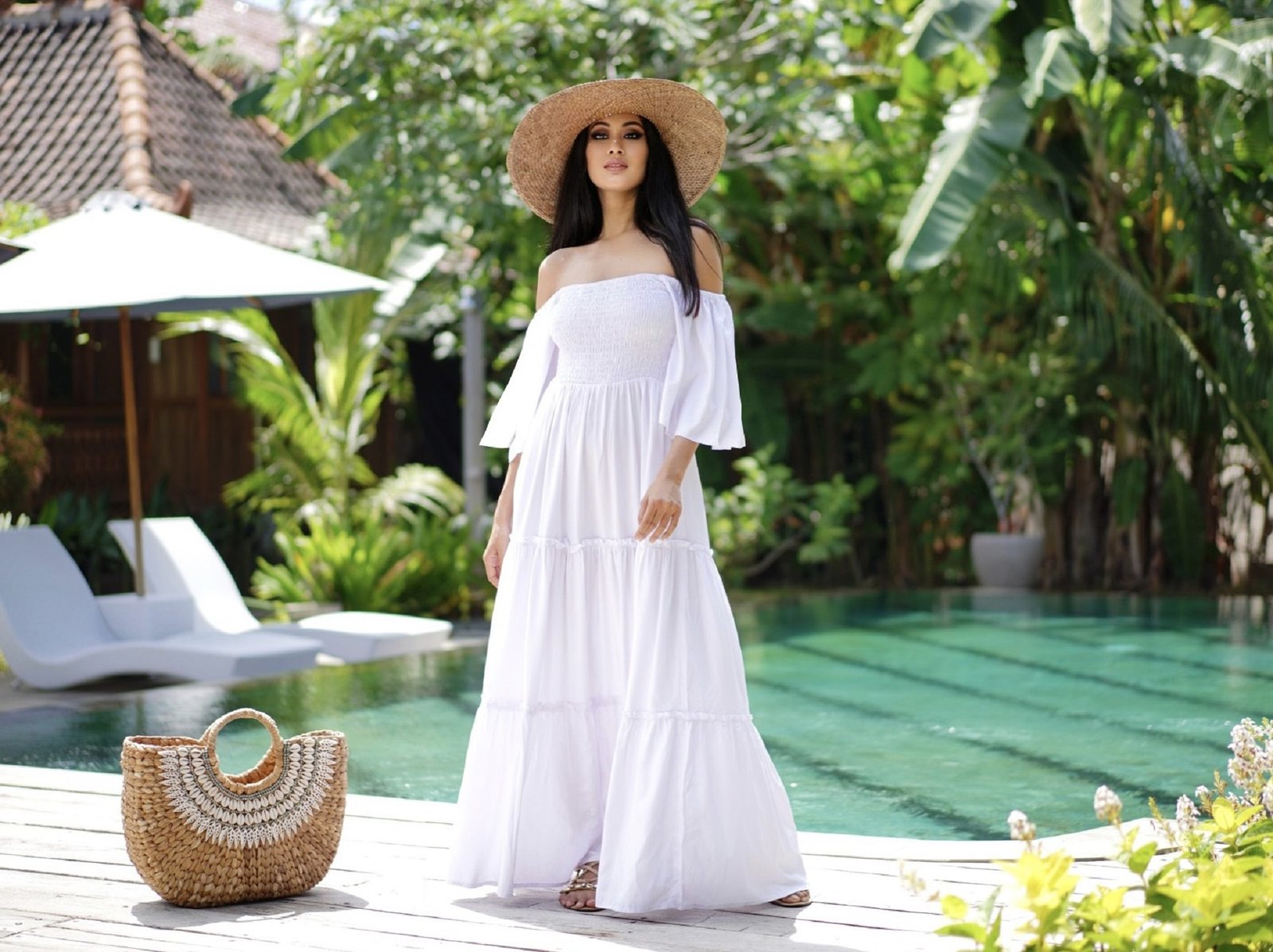 Cottagecore, Maxi Dress, Floating Sleeve, Boho Dress, Costume, Smocked Bodice D6382 - LotusTraders