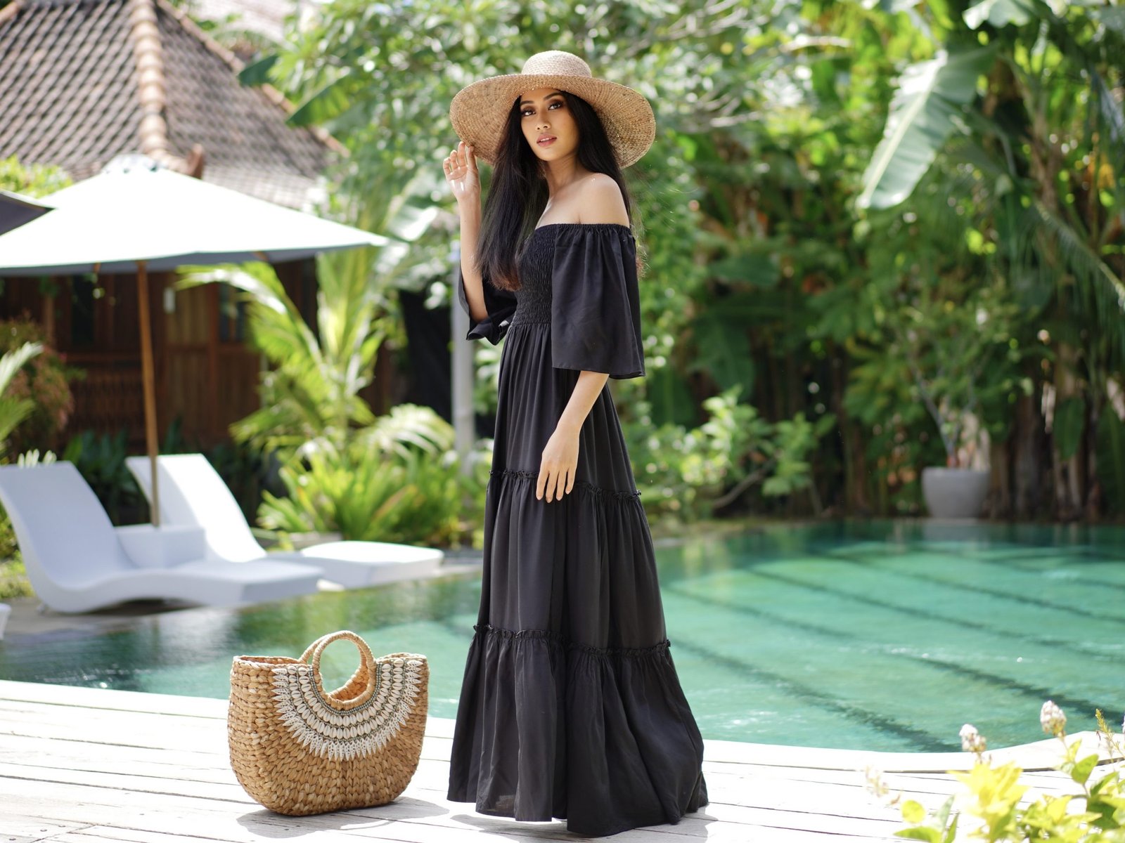 Cottagecore, Maxi Dress, Floating Sleeve, Boho Dress, Costume, Smocked Bodice D6382 - LotusTraders