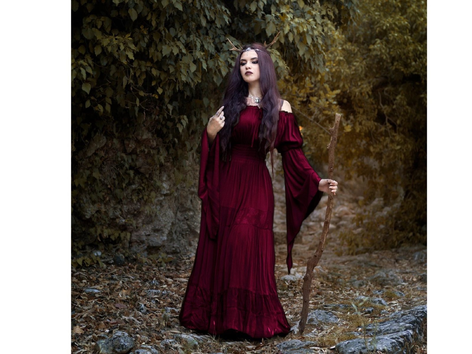 Bohemian Dress, Cottagecore Dress, Costume, Renaissance, Cottagegoth ...