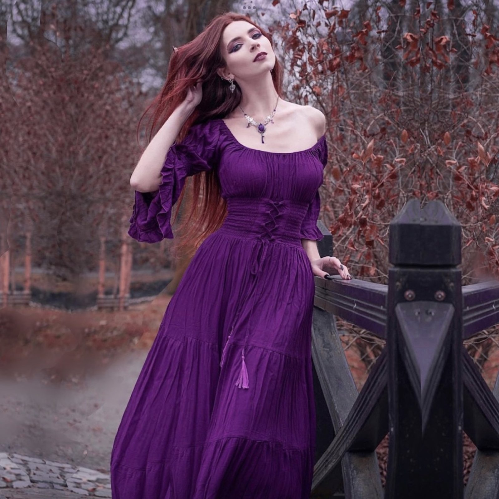 CottageGoth Dress, CottageCore Dress, Corset Dress, On Off Shoulder ...