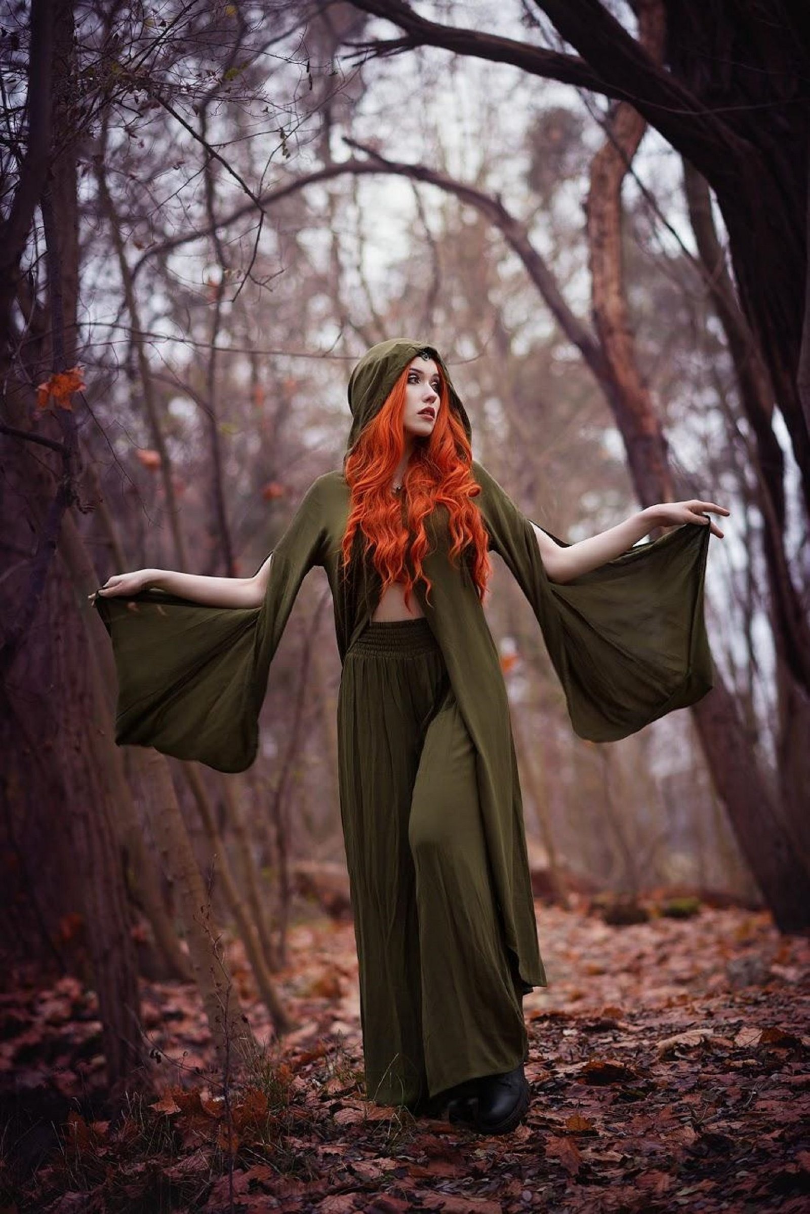 BOHO Goth 2 Pc Set/ Outfit, CottageGoth, Hooded, Palazzo Pant, Hooded ...