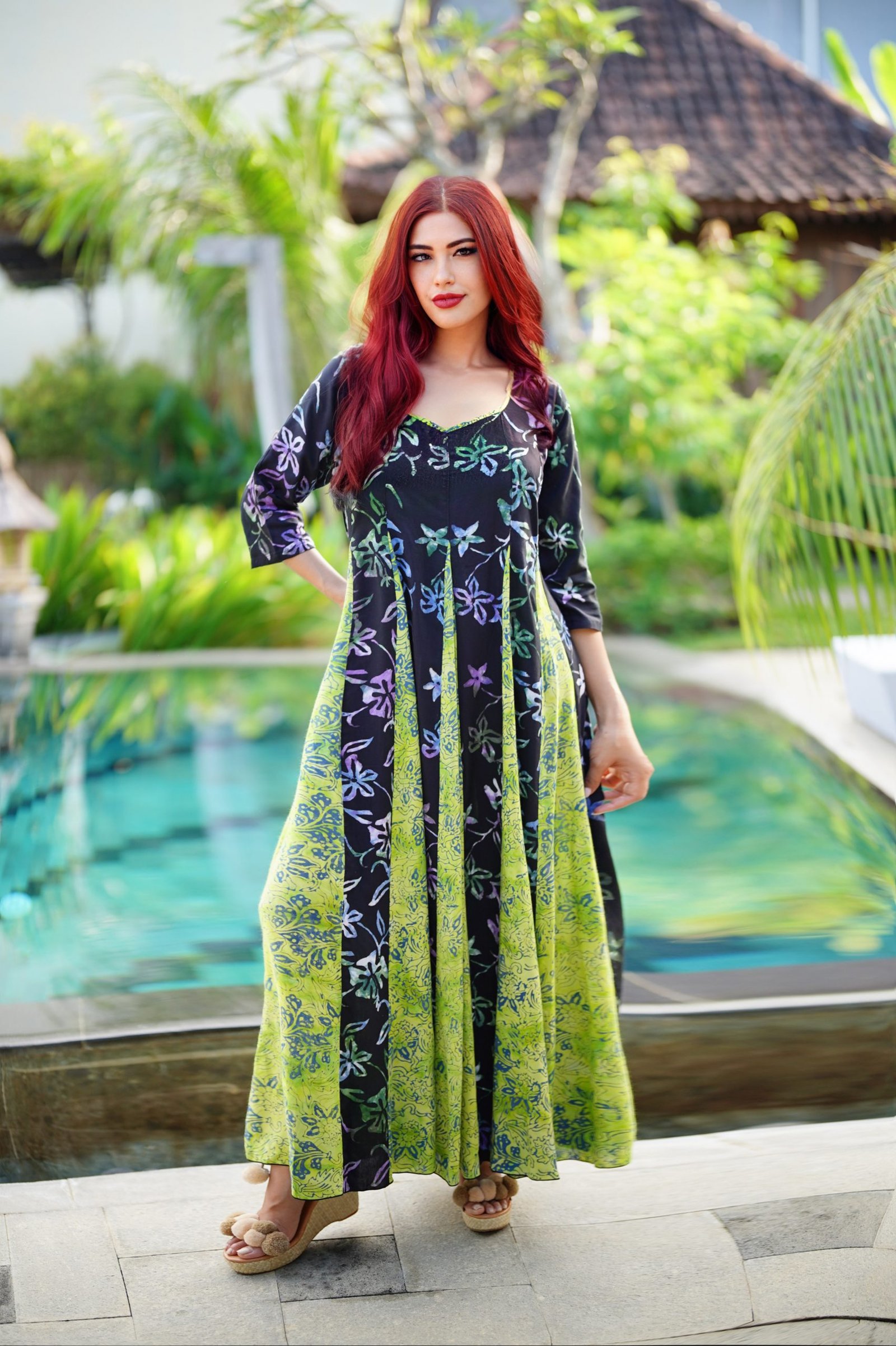 Maxi Long Dress, Boho Dress, Cottagecore, Triangle, Insets Batik, All ...