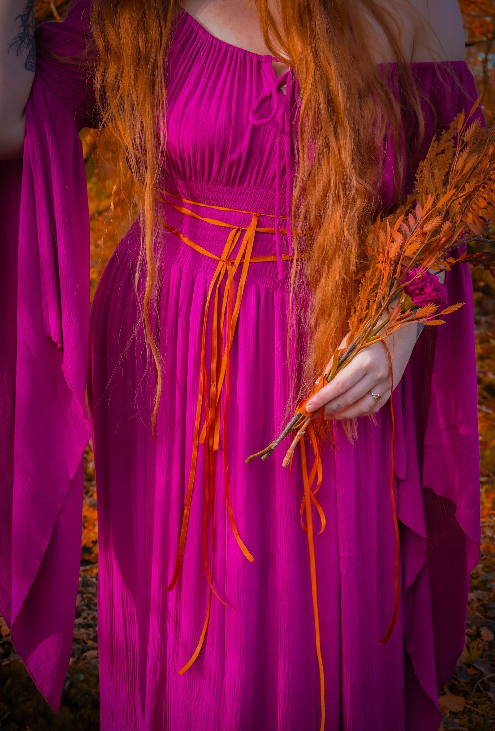 Bohemian Maxi Dress, Cottagecore Ruffle Dress, Vintage, Romantic ...