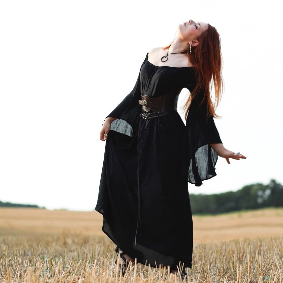 Black Slip Dress, Layering Basic Dress, Undergarment, Renaissance ...