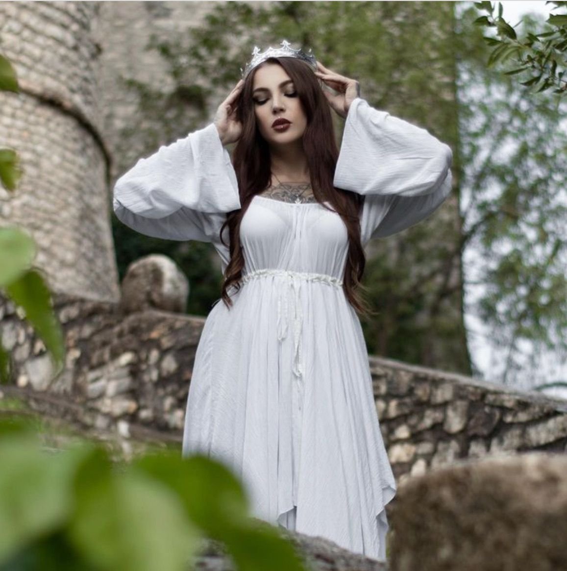 Cottagecore Dress, Maxi Dress, Cottagegoth, Empire Waist, Fantasy Dress ...